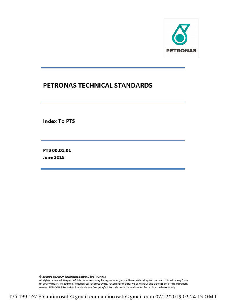 Petronas Technical Standards: Index To PTS | Download Free PDF | Pump ...