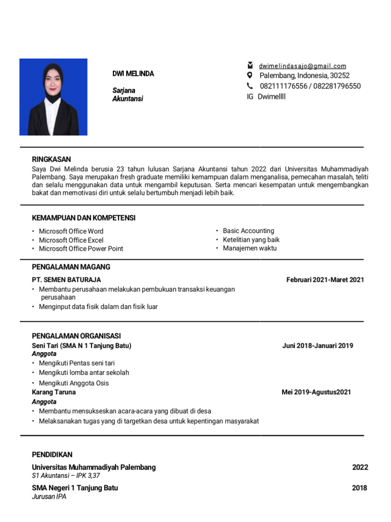 CV (Dwi Melinda) | PDF