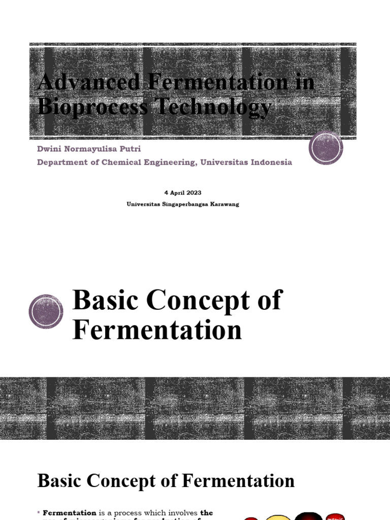 Advance Fermentation in Bioprocess Technology | PDF