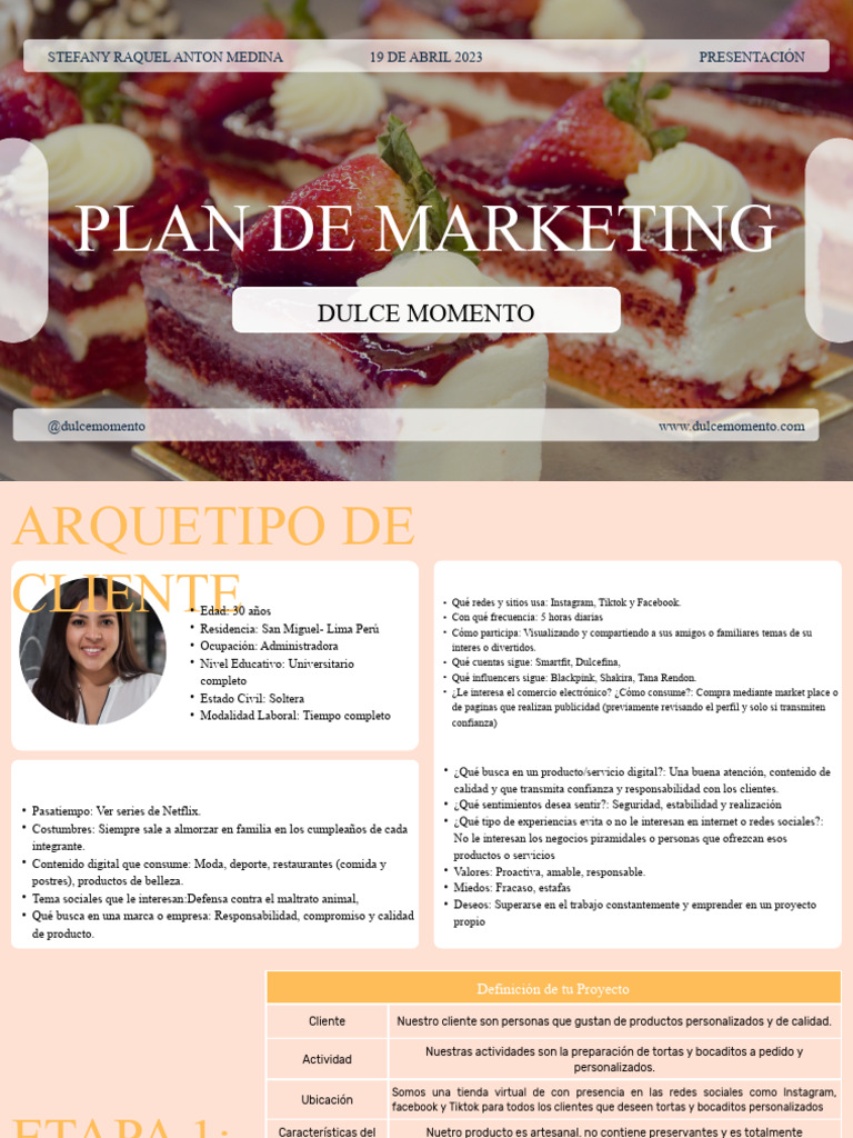 Plan de Marketing Dulce Momento | PDF | Marketing | Facebook