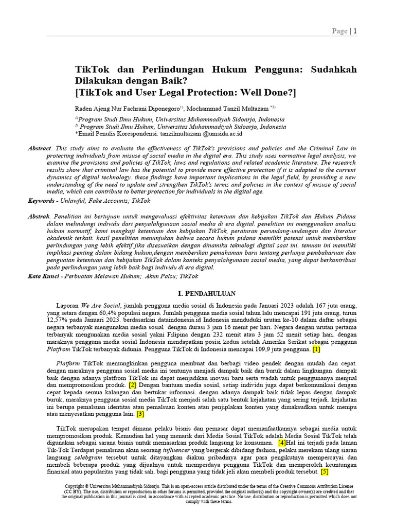 Template Karya Tulis Ilmiah Mahasiswa UMSIDA - RANI | PDF