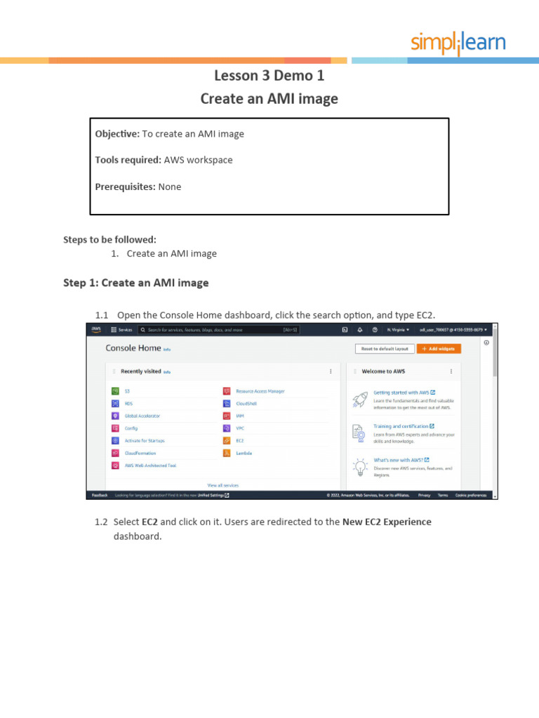 01 - Create An AMI Image | PDF | Art | Computers