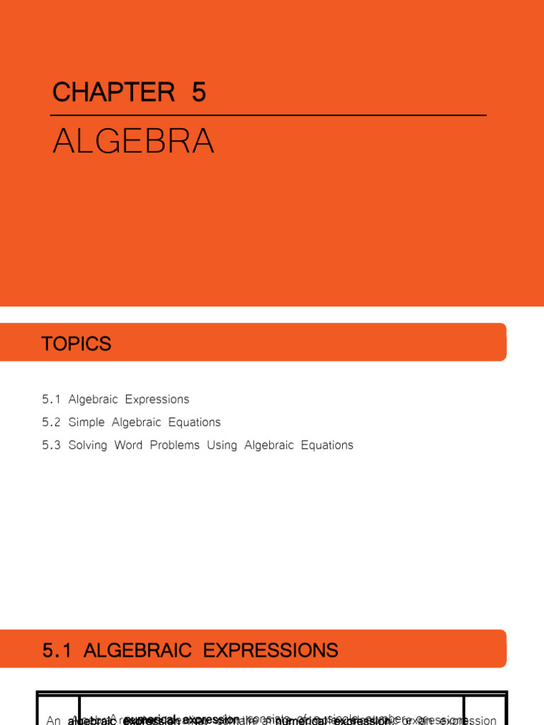 Algebraic Expressions | PDF | Equations | Algebra