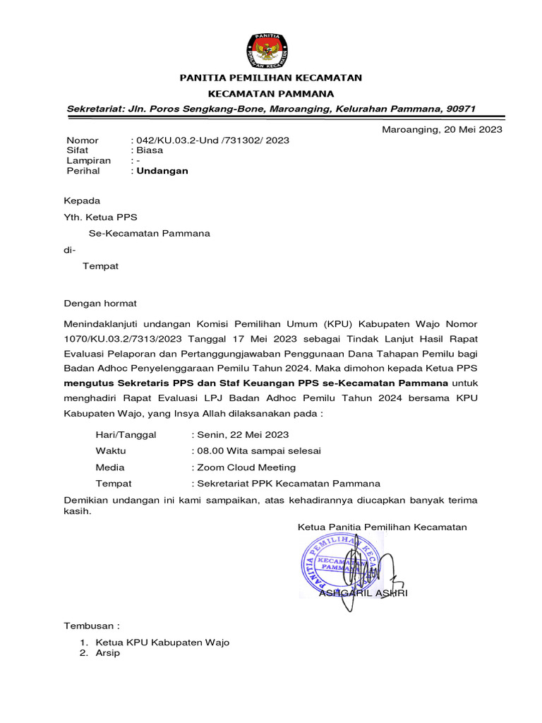 Undangan Zoom Meeting | PDF