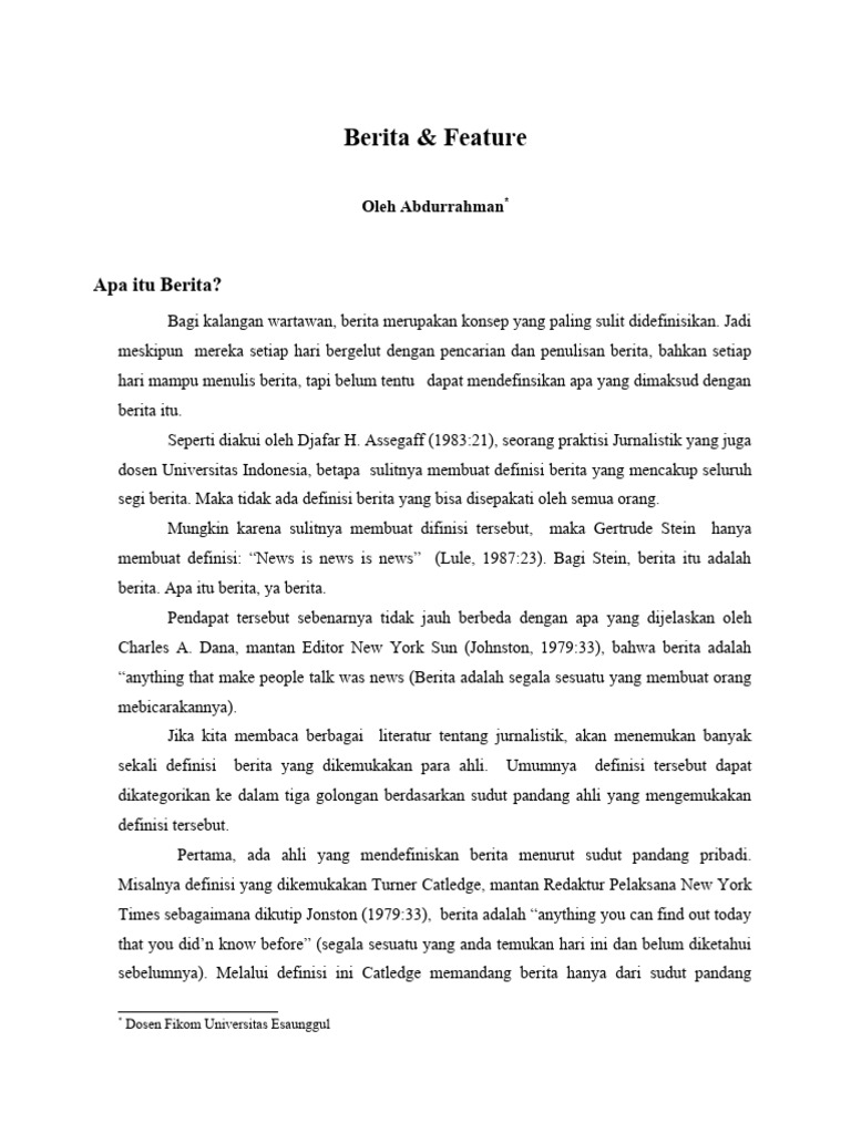 Memahami Berita Dan Feature | PDF