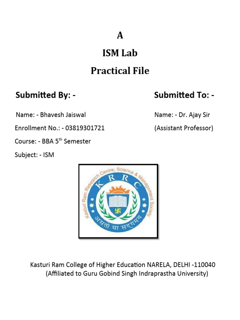 Bhavesh ISM Practical File | PDF
