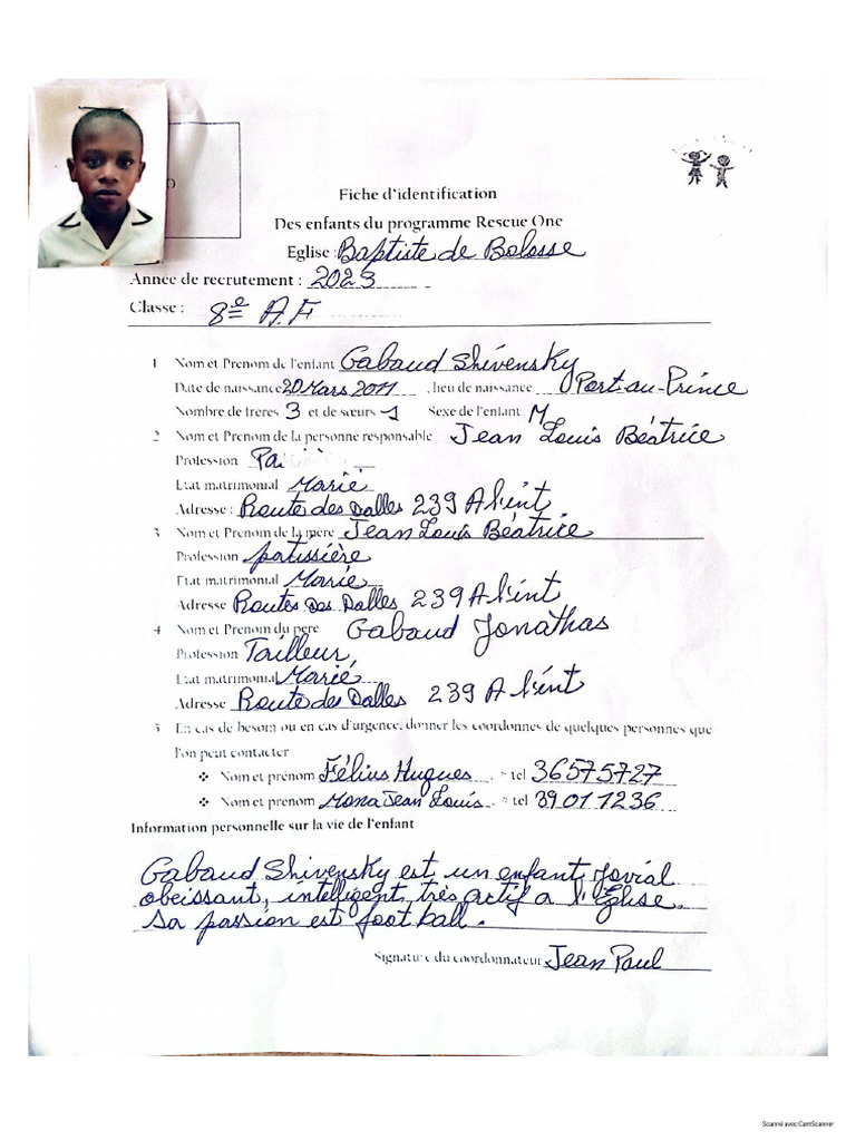 Fiche D'identification | PDF