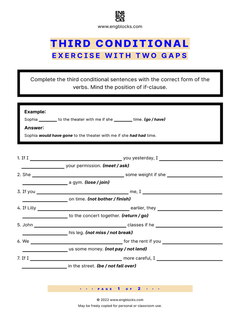 Conditional Sentences Type 3 | PDF