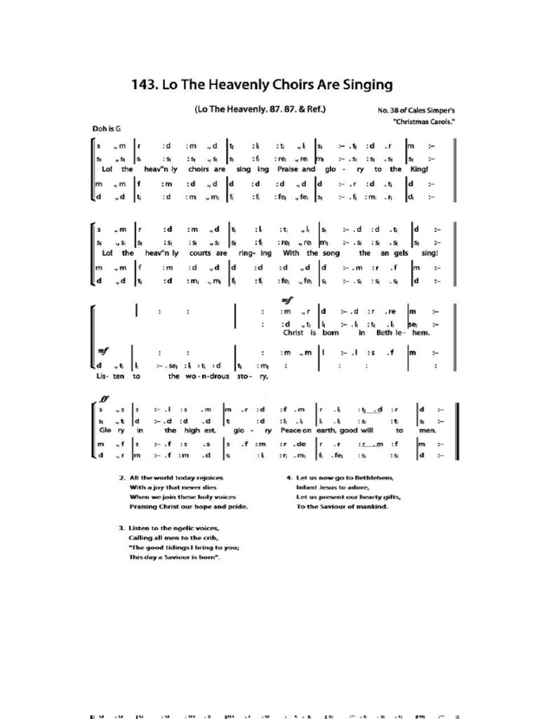 Lo, The Heavenly Choirs Are Singing | PDF