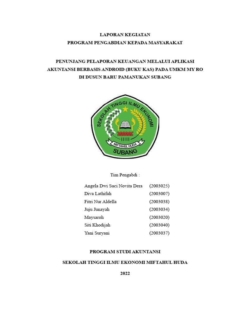 Laporan Kegiatan Program Pengabdian Kepada Masyarakat | PDF