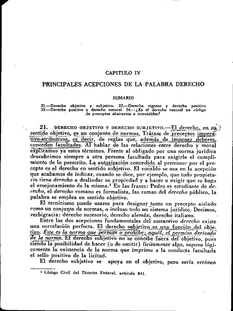 Capitulo IV-PRINCIPALES ACEPCIONES DE LA PALABRA DERECHO | PDF