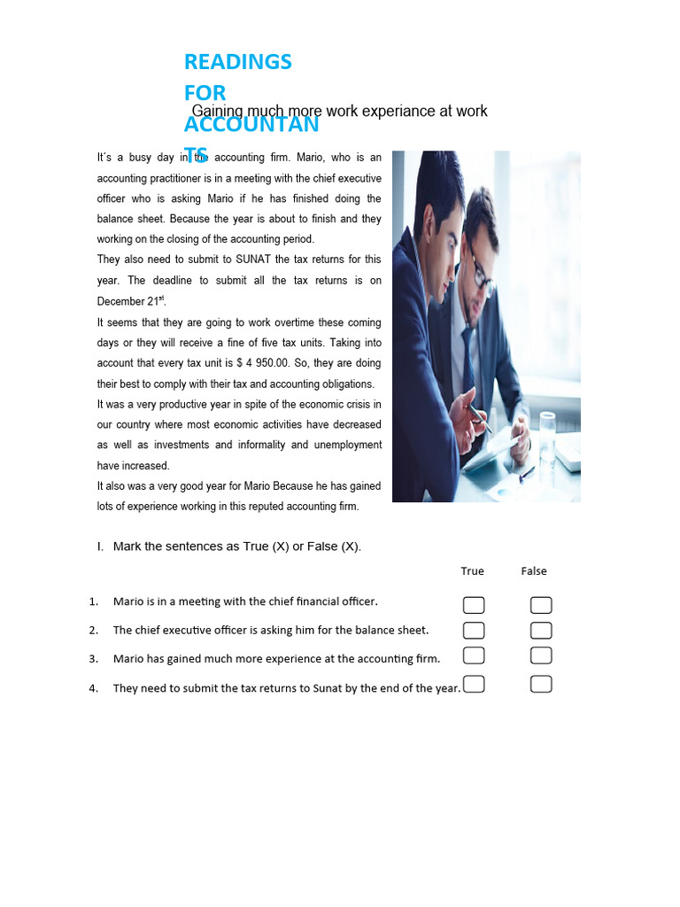 Reading For Accountants Unique | PDF | Banks | Money
