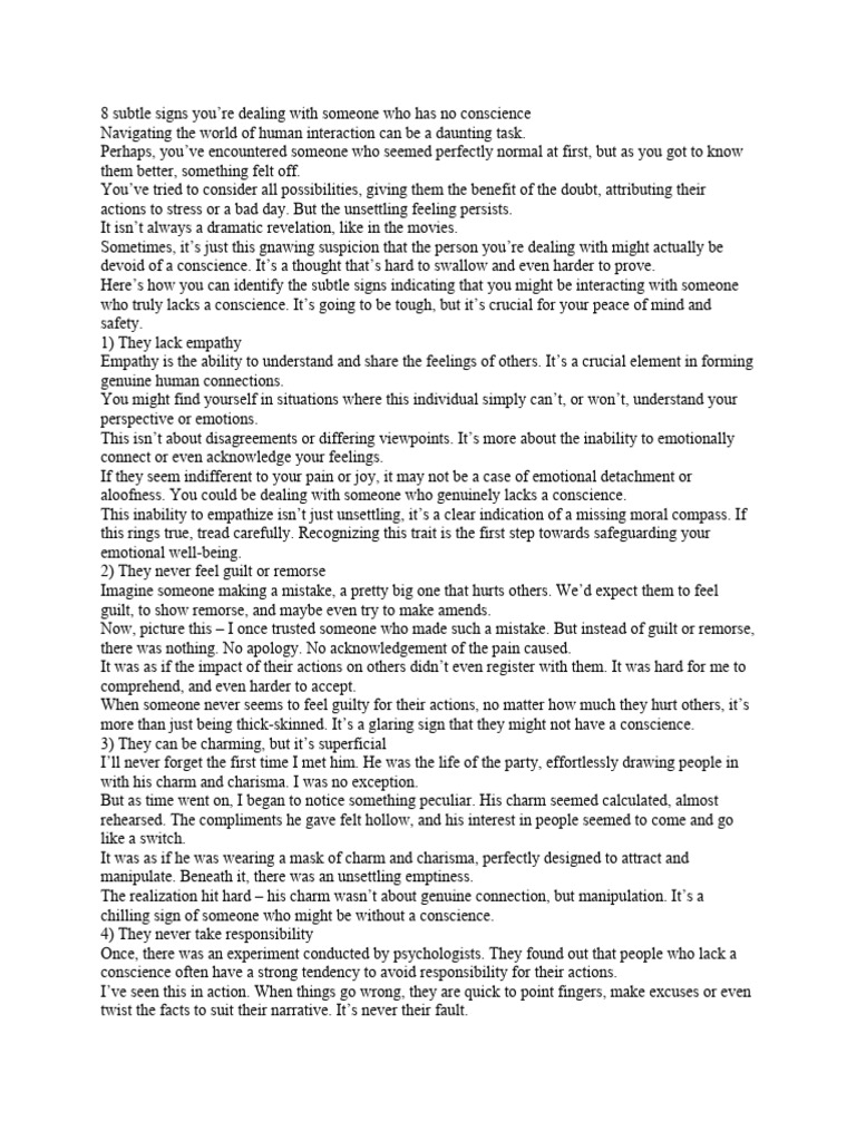 8 Subtle Signs You | PDF | Empathy | Conscience