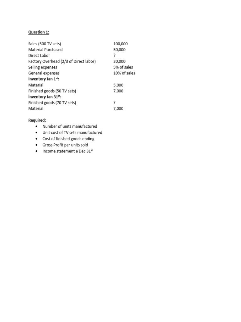 Cost Accounting questions | PDF | Cost Of Goods Sold | Cost
