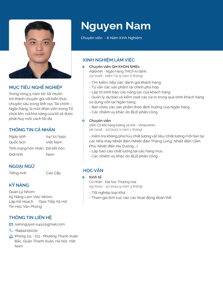 Nam Nguyen CV | PDF