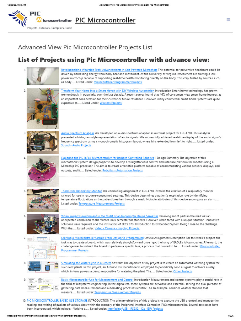 Advanced View Pic Microcontroller Projects List Pic Microcontroller Pdf Microcontroller