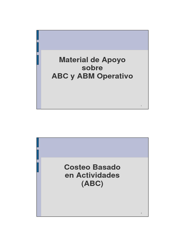 Material de Apoyo ABC y ABM Operativo | PDF