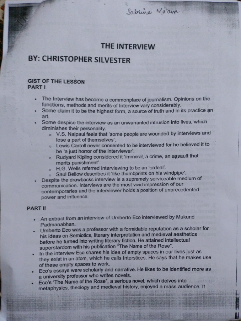 The Interview | PDF | Novels