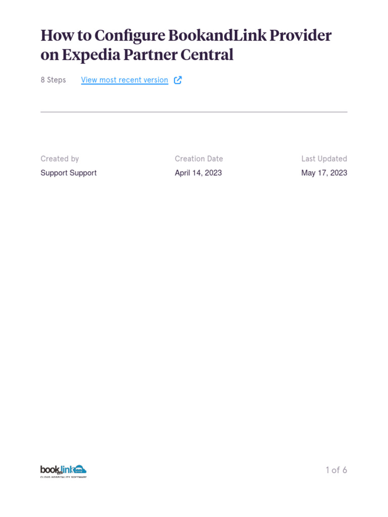 Configure BookandLink on Expedia | PDF