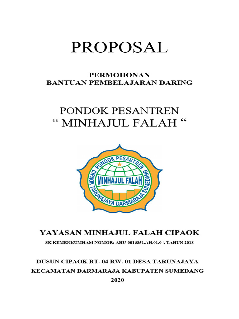 Proposal BPD Minhajul Falah | PDF | Ilmu Sosial