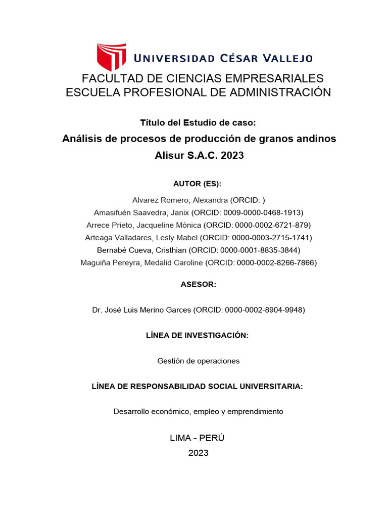 Estudio de Caso - Alisur | PDF | Quinua | Cereales