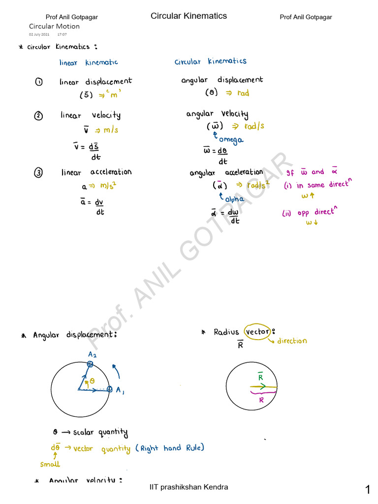 Circular Motion Achievers | PDF | Motion (Physics) | Kinematics