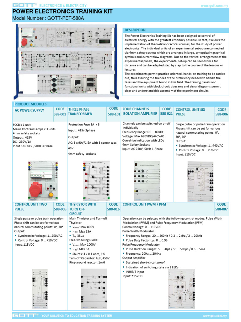 Power Electronics Training Kit | PDF | Rectifier | Power Electronics