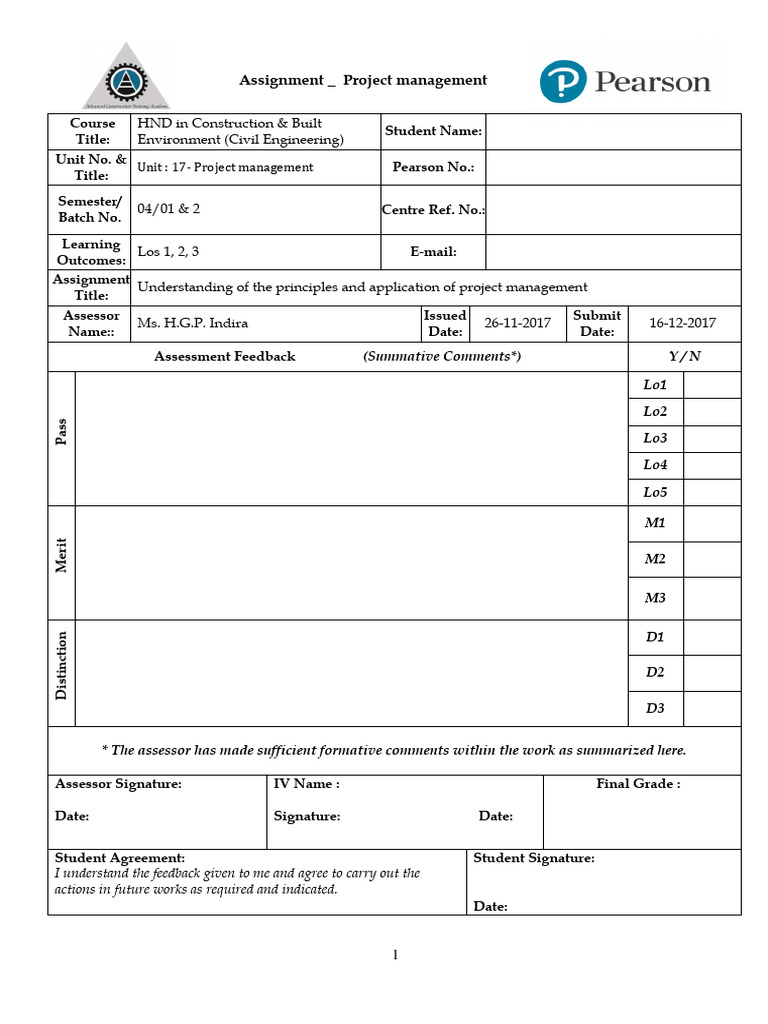 Assignment - Project Management | PDF | Project Management | Evaluation