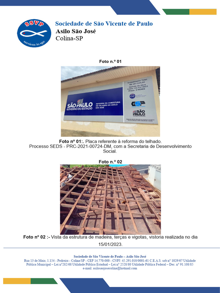 PAPEL TIMBRADO NOVO ASILO 2023 - Telhado | PDF