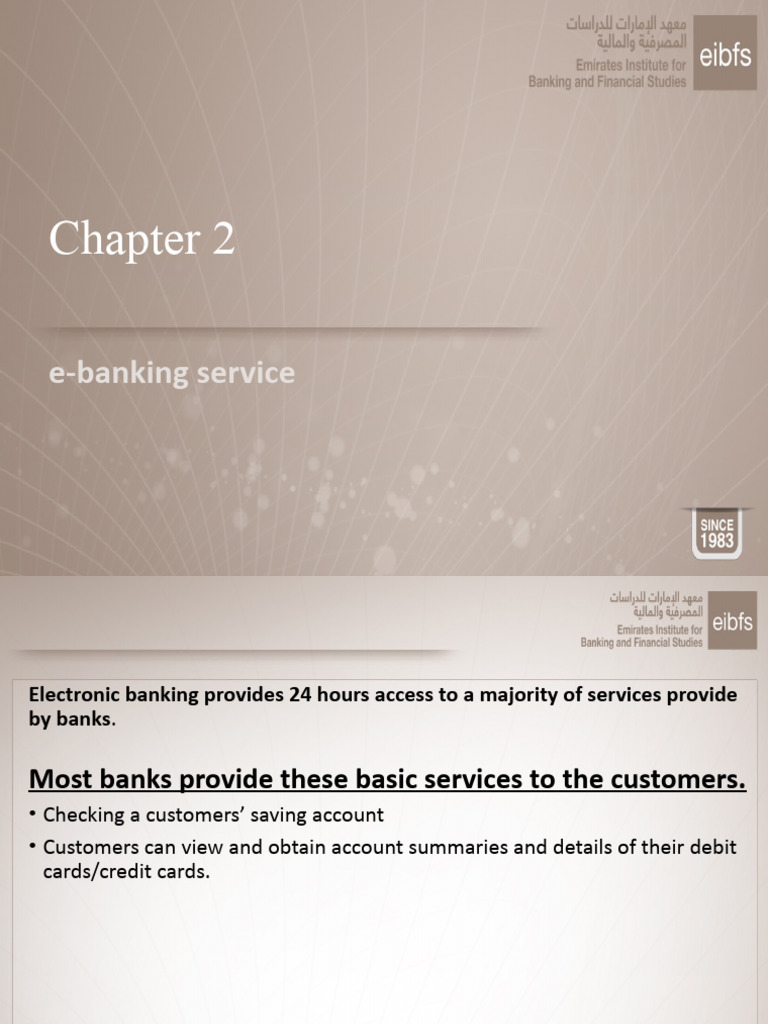 CH 2 - E-Banking Services | PDF | Automated Teller Machine | Cheque