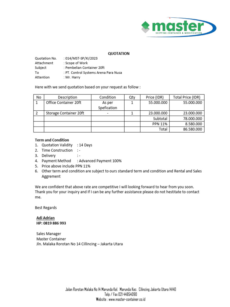 014 - Office Container & Storage Container 20ft - PT. Control System ...