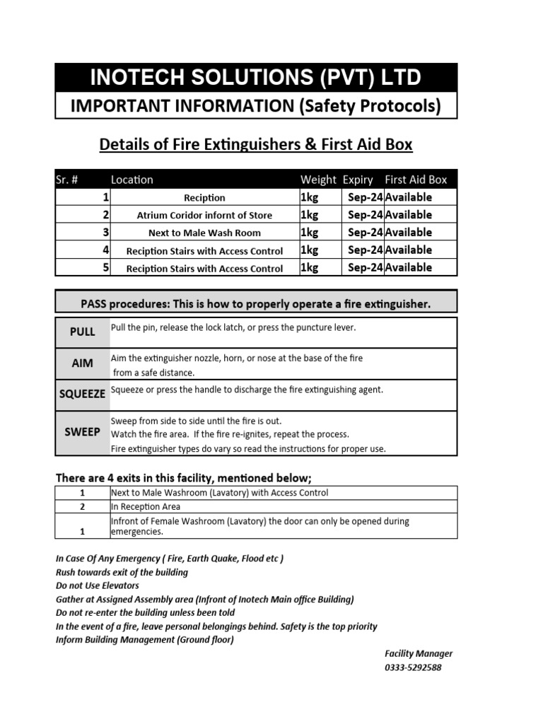 Fire Extinuisher and First Aid Box | PDF | Safety