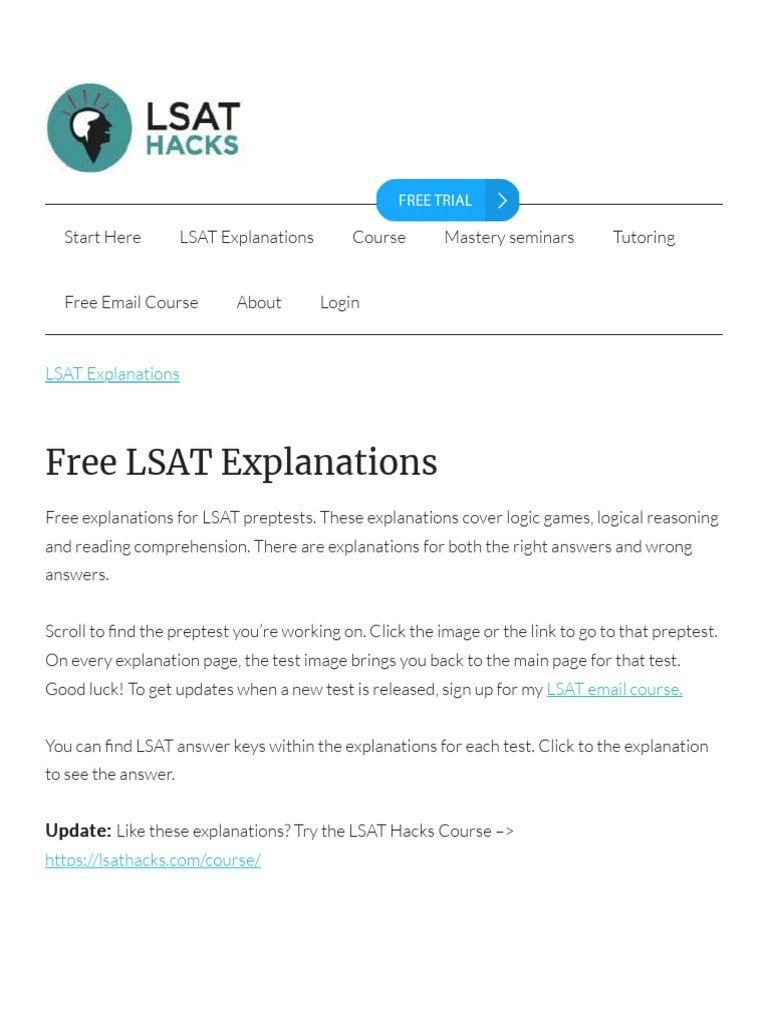LSAT Explanations | PDF
