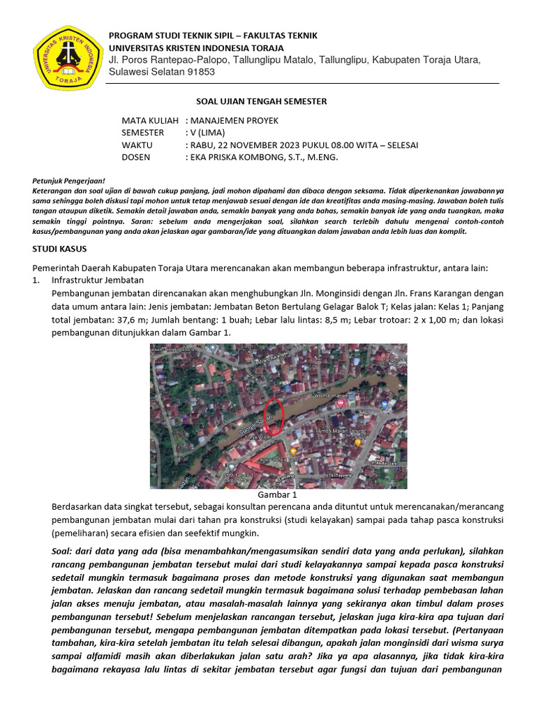 Soal Uts Manajemen Proyek 2023 | PDF