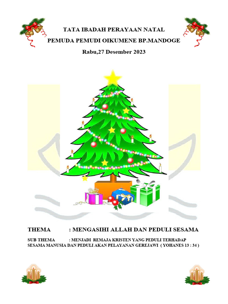 Tata Ibadah Natal Pemuda Oikumene 2023 | PDF | Seni | Agama & Spiritualitas