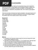 A Level Biology A (SNAB) Core Practical 3 - Beetroot Membane | PDF | Water