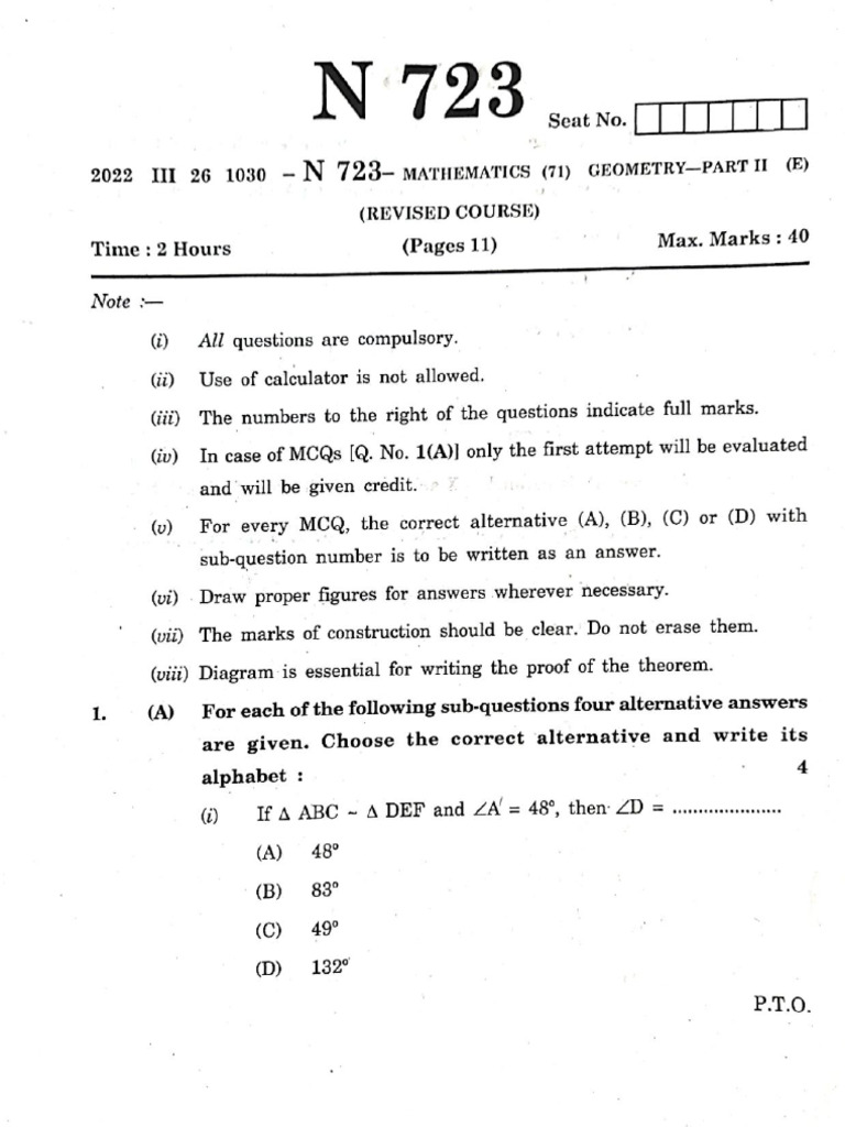 Math SSC Paper 2022b | PDF