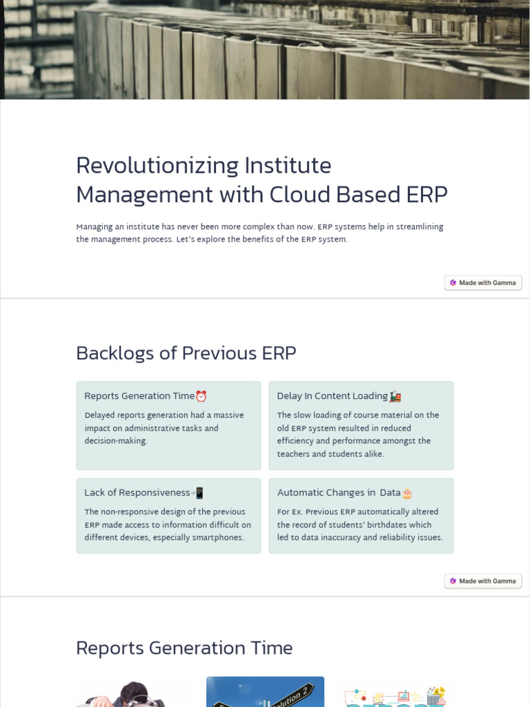 Revolutionizing Institute Management With Cloud Based ERP | PDF ...