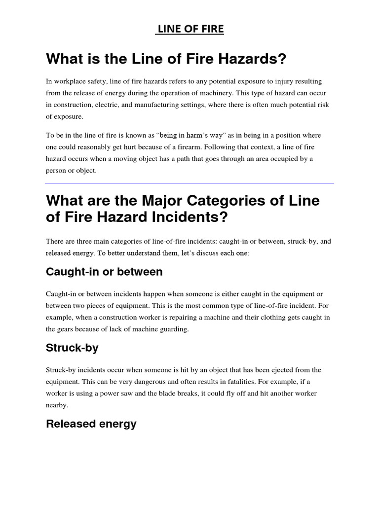 Line of Fire | PDF | Hazards | Safety