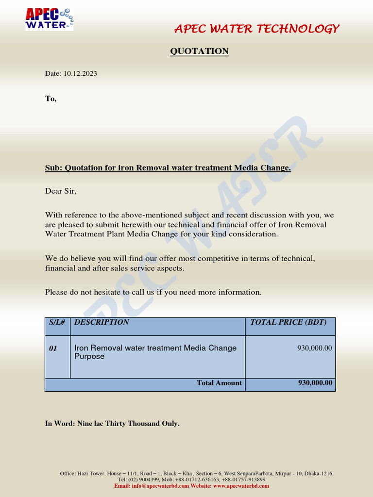 Quotation (1) | PDF | Banking | Financial Services