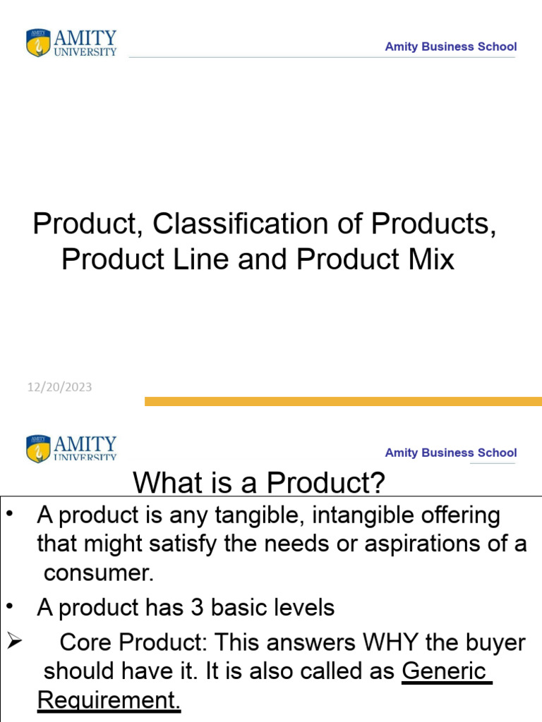 Product Classification in Marketing | PDF | Final Good | Product (Business)