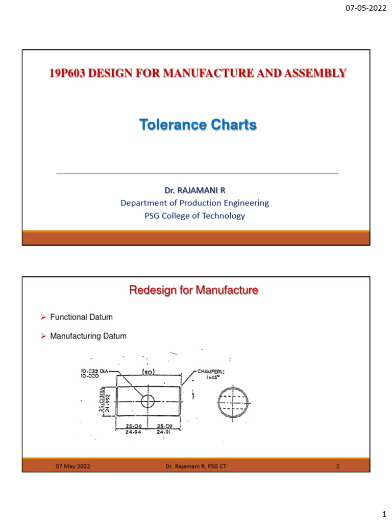 Tolerance Charts | PDF