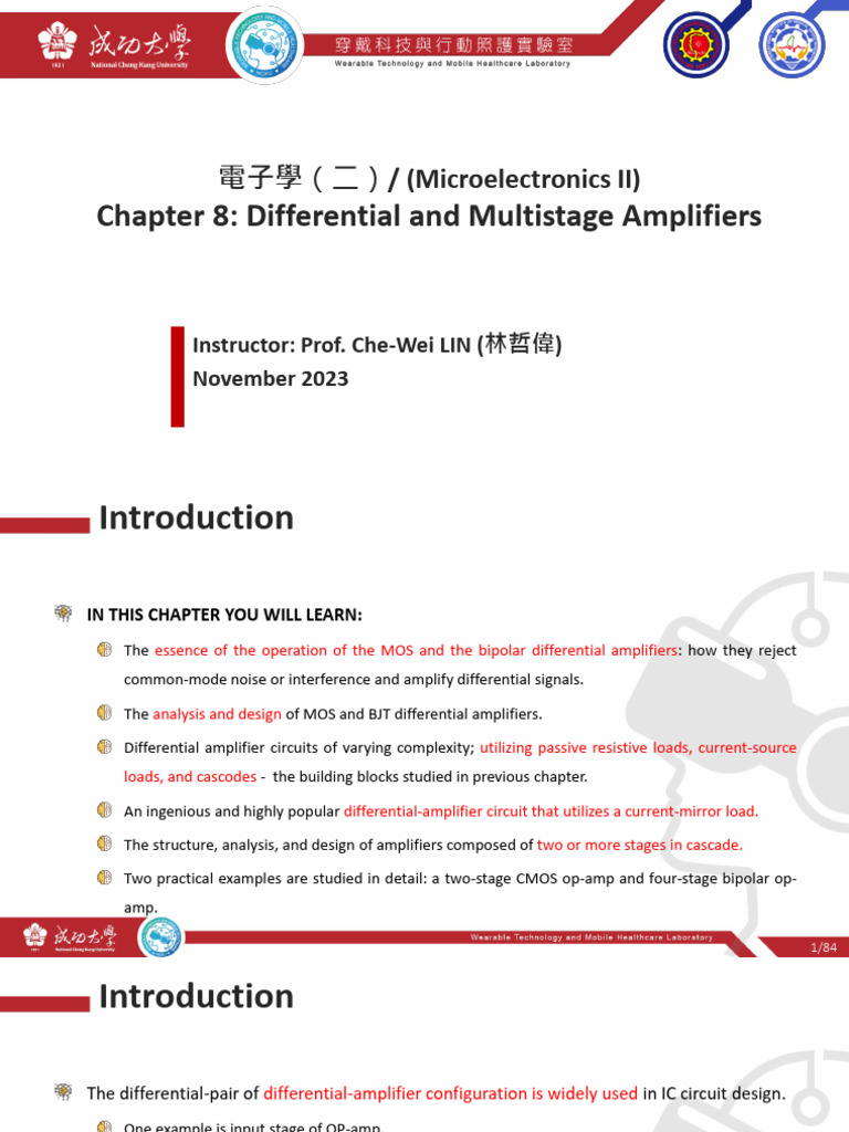 Chapter 8-Differential and Multistage Amplifiers | PDF | Amplifier | Operational Amplifier