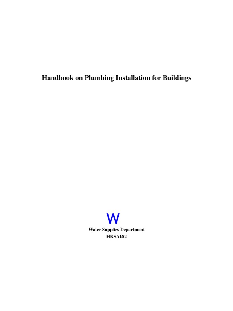 Handbook On Plumbing Installation For Building | PDF | Plumbing | Water ...