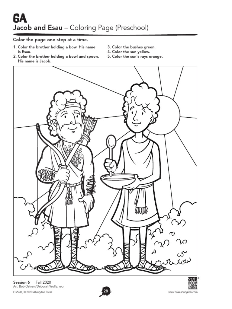 Jacoband Esaucoloring | PDF | Jacob | Christian Saints From The Old ...