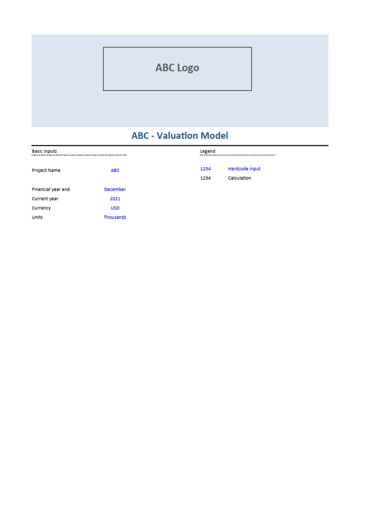 Sample Valuation-Model | PDF | Valuation (Finance) | Cost Of Capital