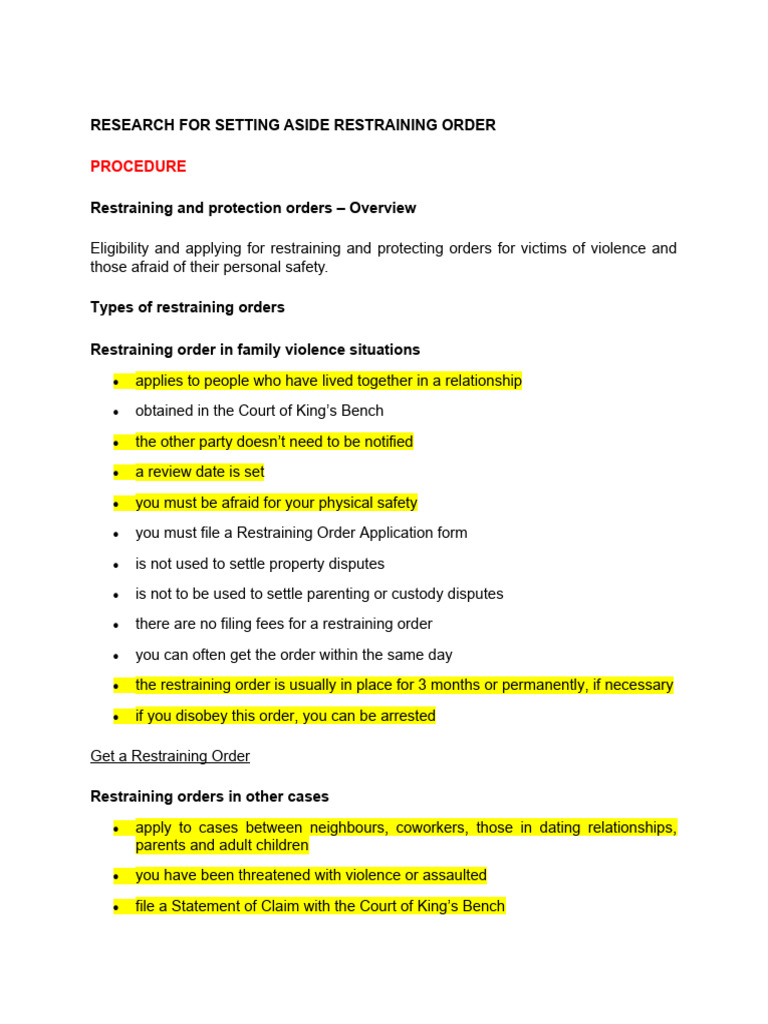 Restraining Order Application Guide | PDF | Bail | Restraining Order