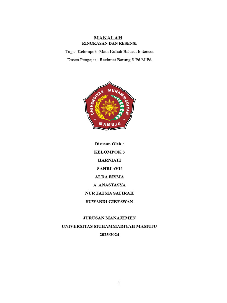 Ringkasan dan Resensi Karya Sastra | PDF