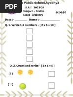 Nursery Question Paper: 1. Colour The Following Picture Using 3 Colours ...