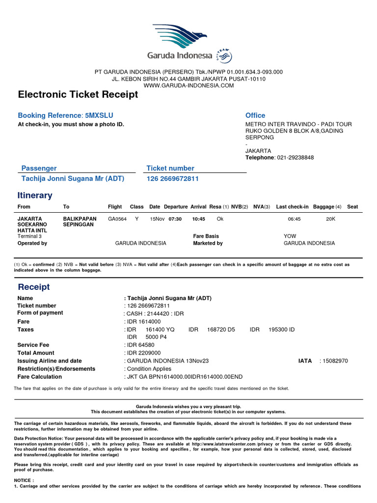 Your Electronic Ticket Receipt | PDF | Dangerous Goods | Transport